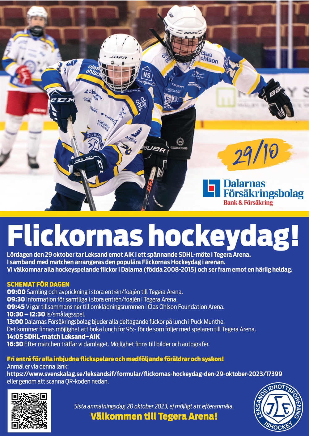 Flickornas Hockeydag 29 oktober / Leksands IF Ishockey